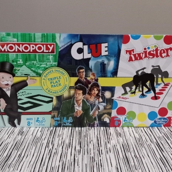 Hasbro | Toys | Monopoly Clue Twister Triple Play Board Games 3 Pack ...